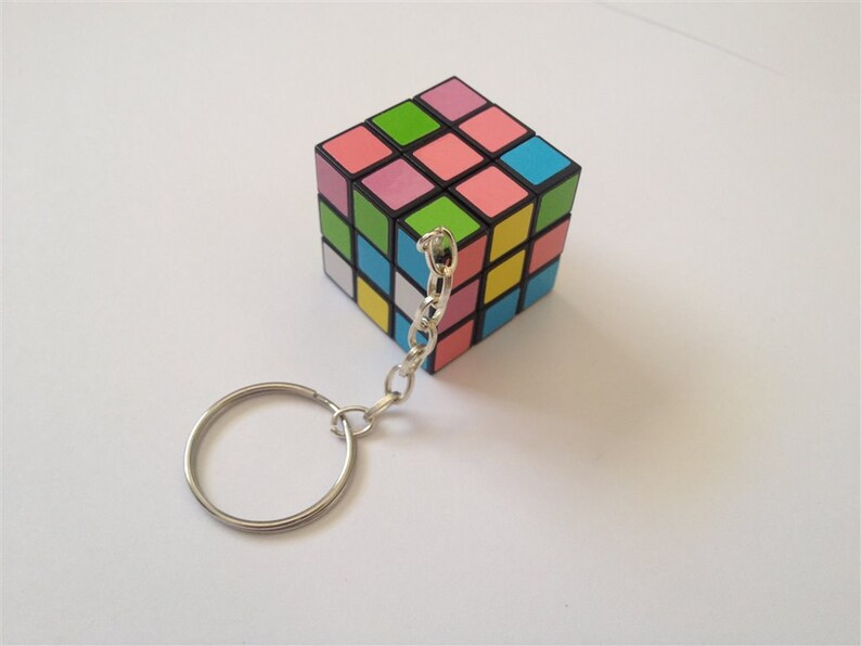 Mini Magic Cube Puzzle Key Chain Fully Functional | Etsy