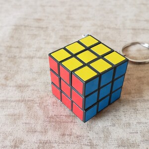 Mini Magic Cube Puzzle Key Chain Fully Functional - Etsy