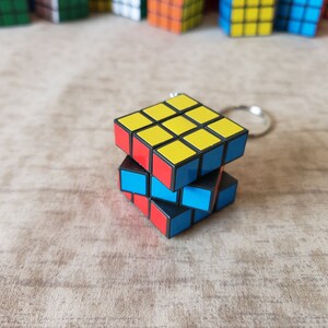 Mini Magic Cube Puzzle Key Chain Fully Functional - Etsy