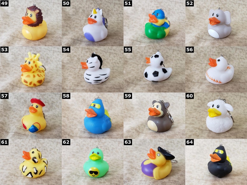 Rubber Duck Key Chains Cute Rubber Ducky Party Favors | Etsy