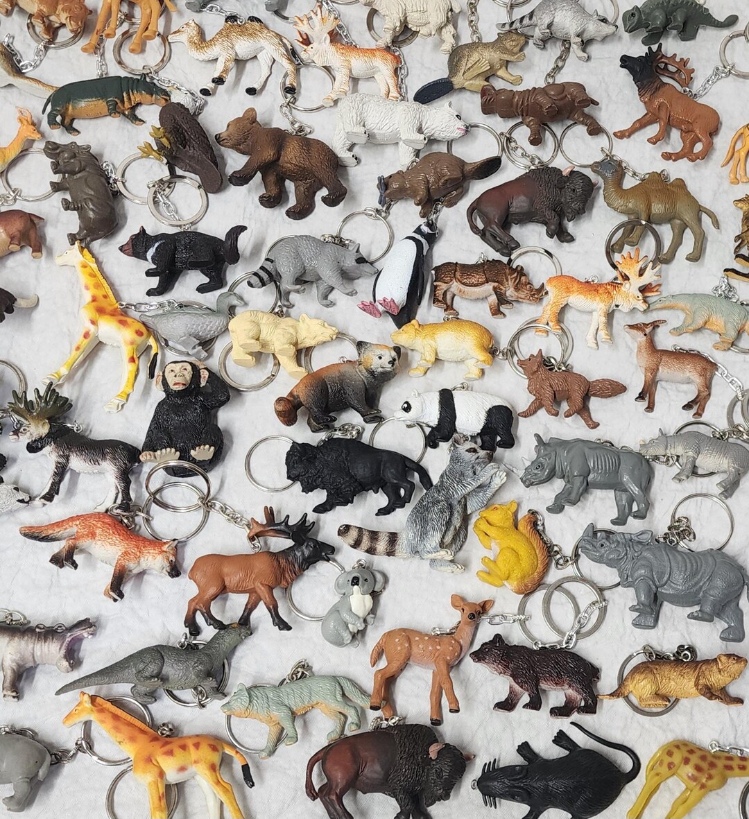 Wild Animal Keychains - Elephants, Bears, Hippos, Giraffes, Monkeys ...