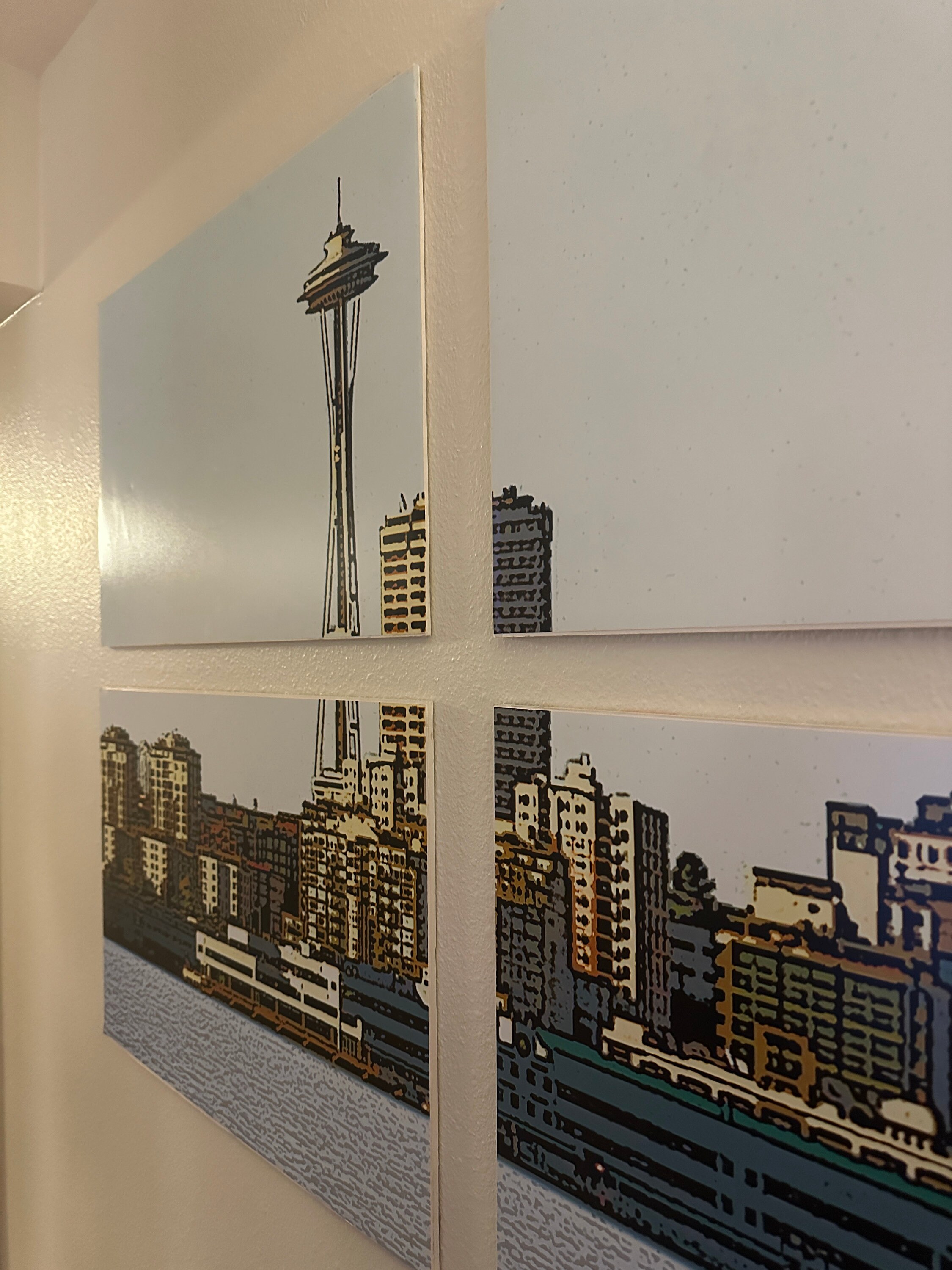 Seattle Skyline Six Panel Print - Etsy