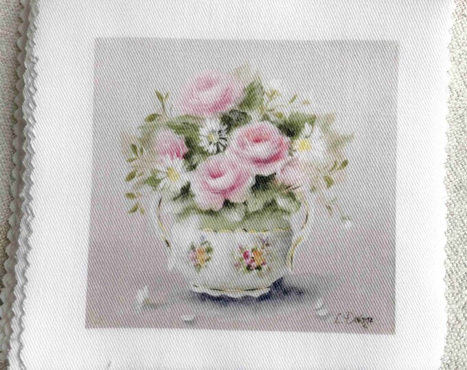 Cottage Chic French Floral Bouquet Quilt Panel, Victorian Rose Fabric ...