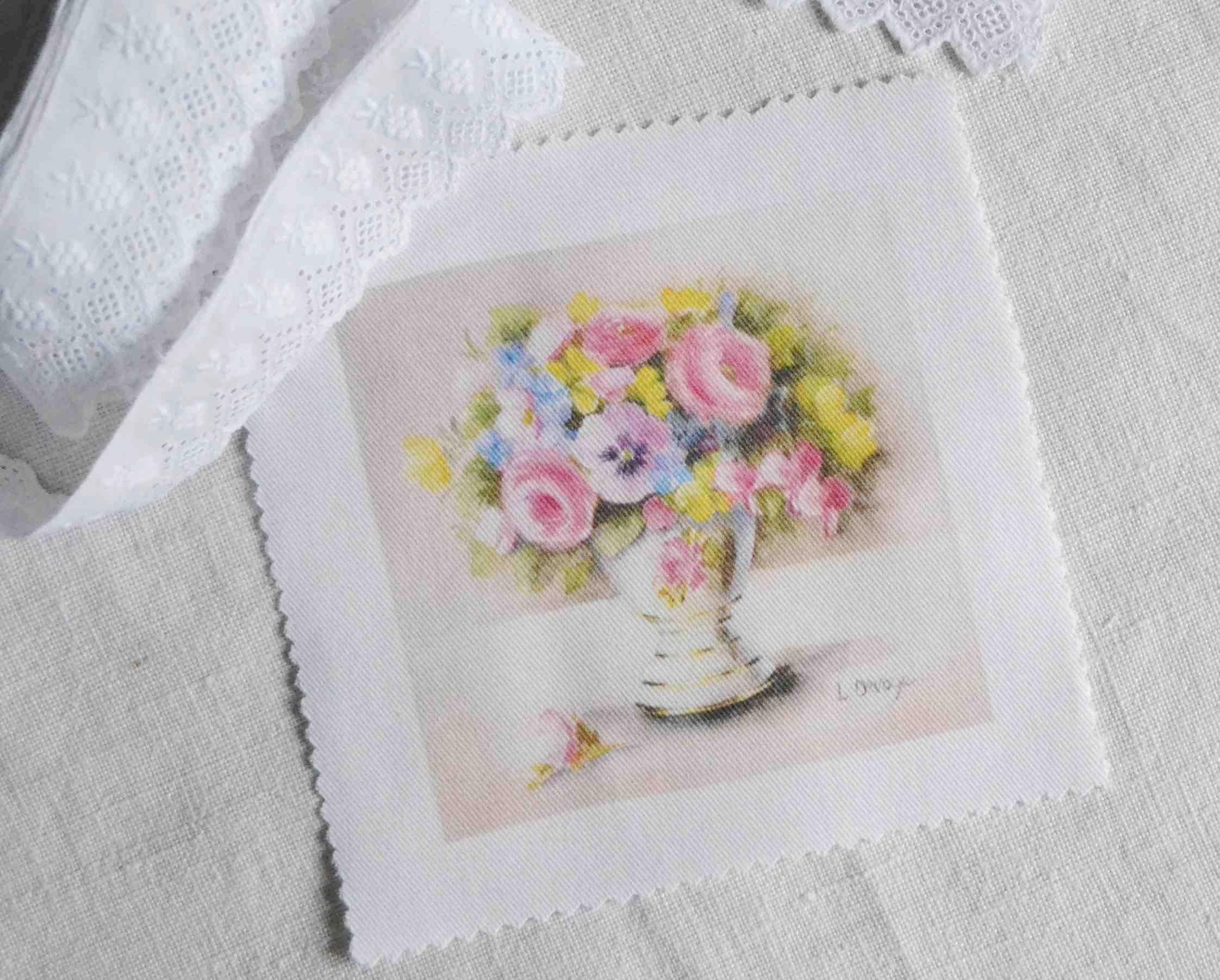 Cottage Chic French Floral Quilt Panel, Victorian Fabric Panel, Shabby ...