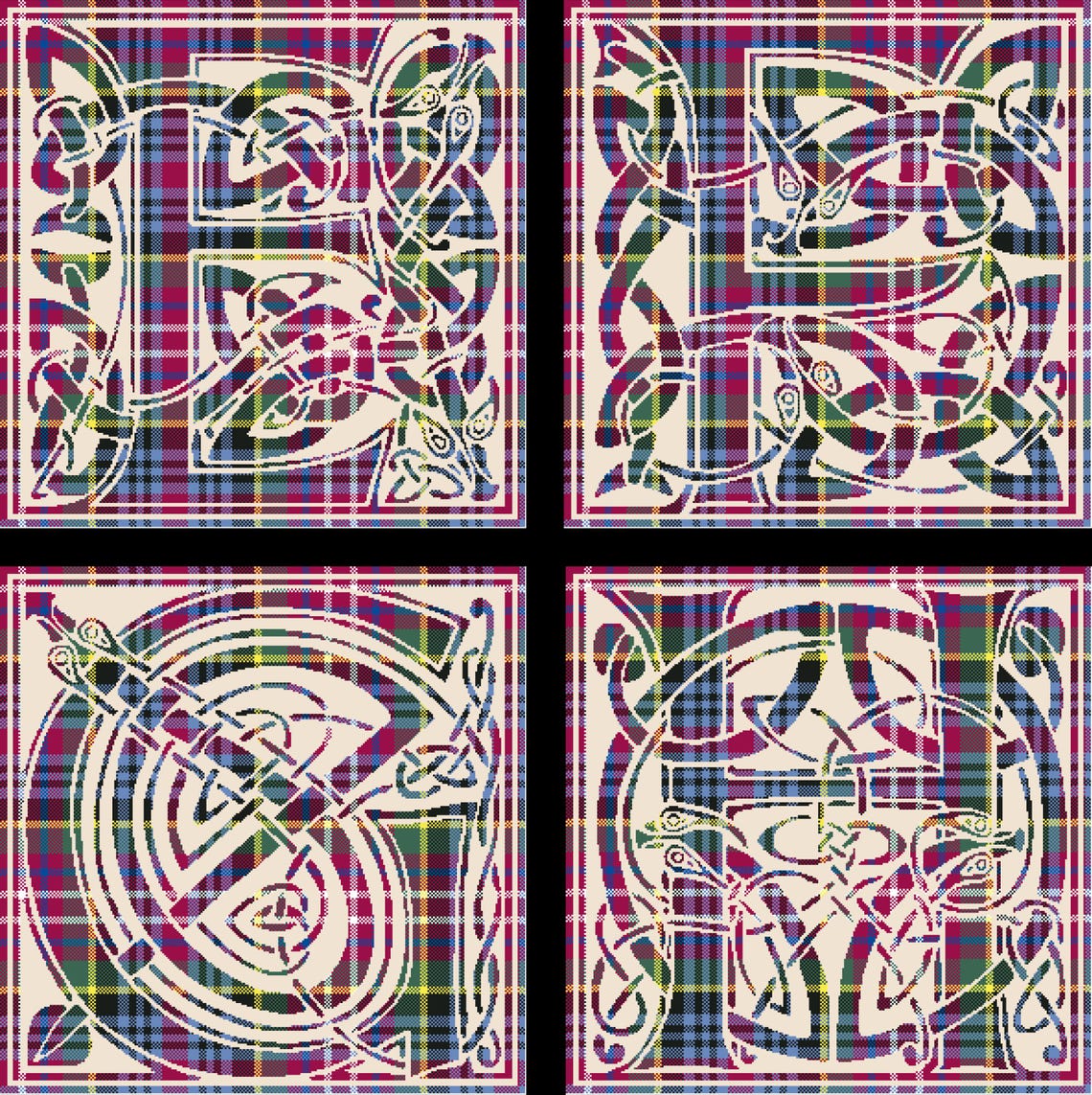 Scottish Tartan Cross Stitch Pattern - Monogram - Etsy