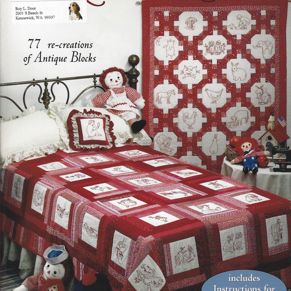 Redwork Quilt - Etsy