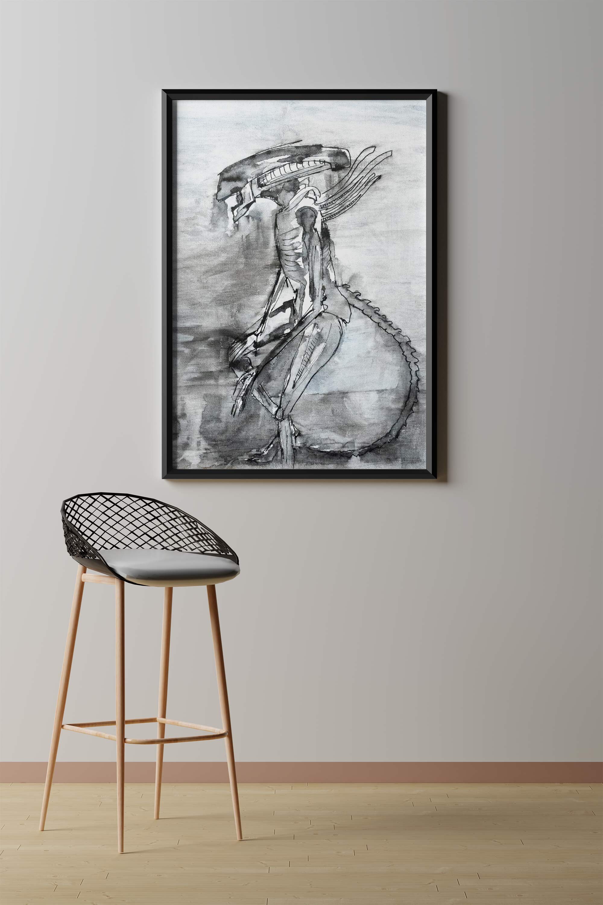 Sci-fi Movie - Alien Illustration - Ink Drawing: Xenomorph - Art Print ...