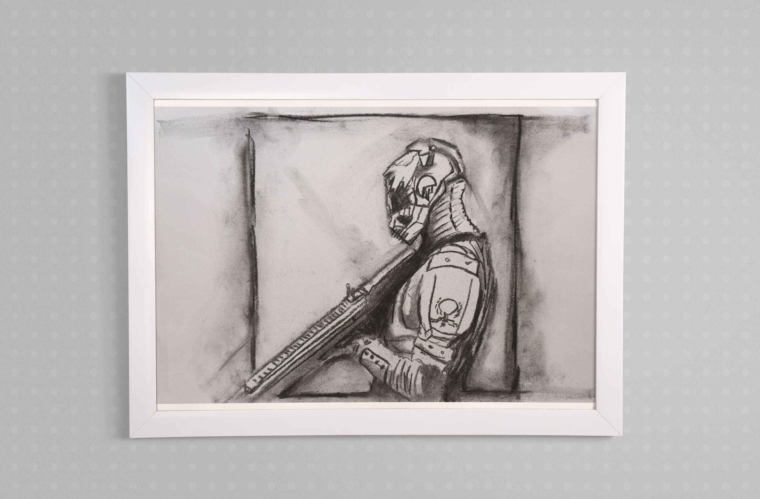 Charcoal Drawing - Altered Carbon Soldier - Sci-fi Series - Original ...