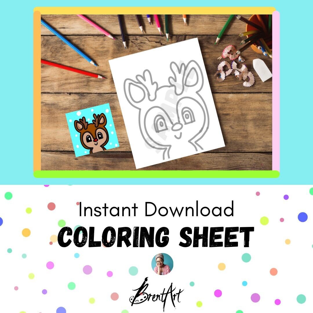 INSTANT DOWNLOAD PRINTABLE - Coloring Sheet - Tracer - Reindeer ...