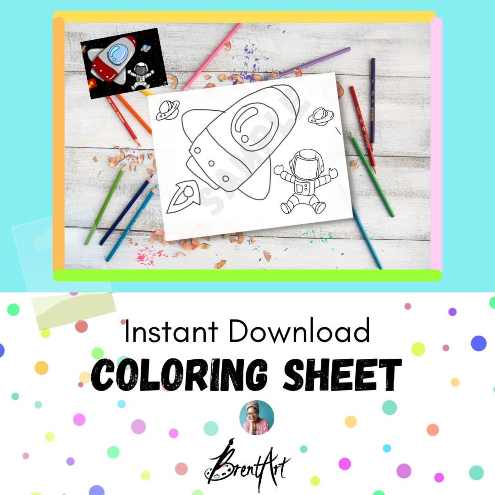 INSTANT DOWNLOAD PRINTABLE - Coloring Sheet - Tracer - Outer Space ...