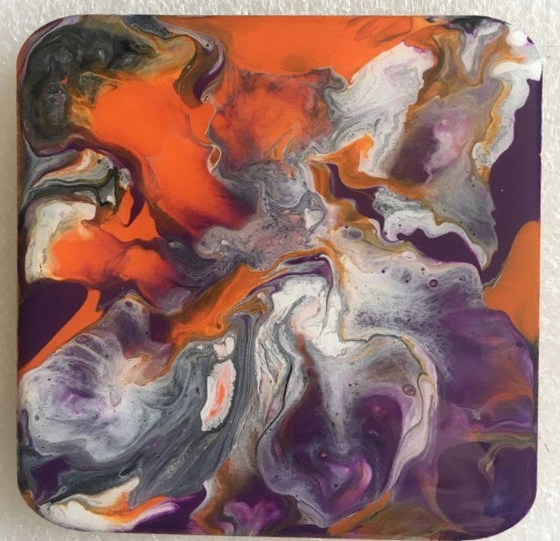 Fluid Art Coasters Set of 4 Drink Coasters - Etsy