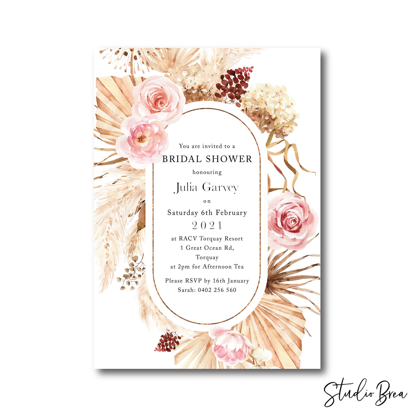 Bohemian Bridal Shower Invitation PDF DIGITAL FILE Template - Etsy