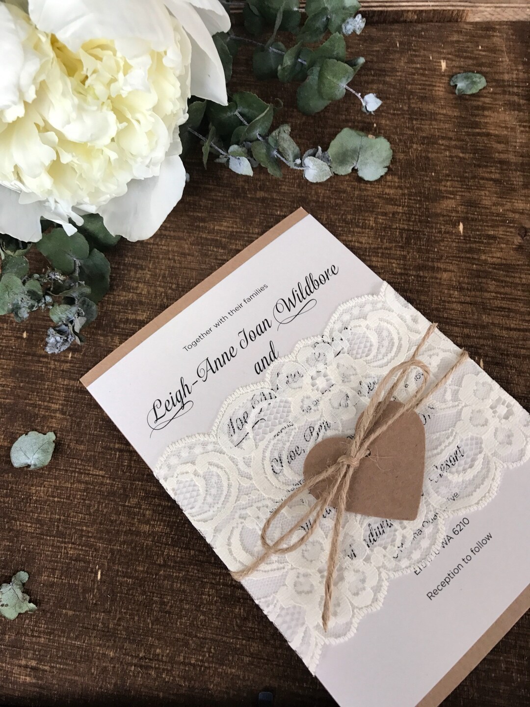 Handmade Wedding Invitation, Vintage Lace Invitations, Printable ...