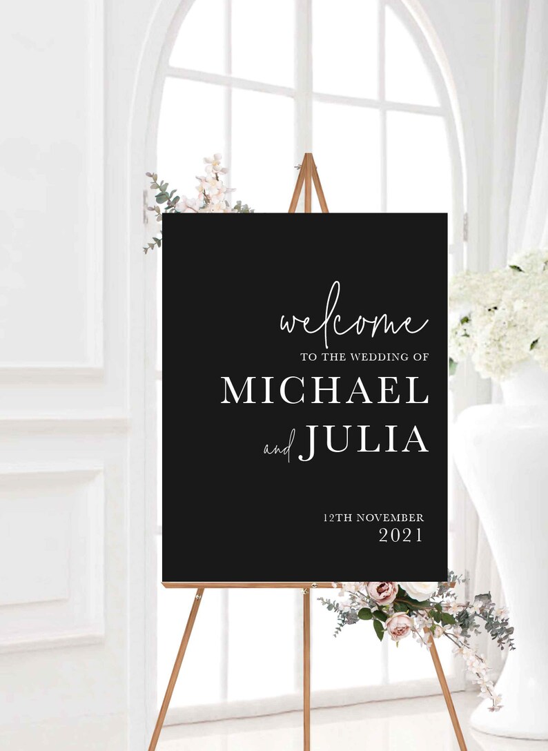 Mounted Foamcore Wedding Welcome Sign: Minimalist Wedding - Etsy