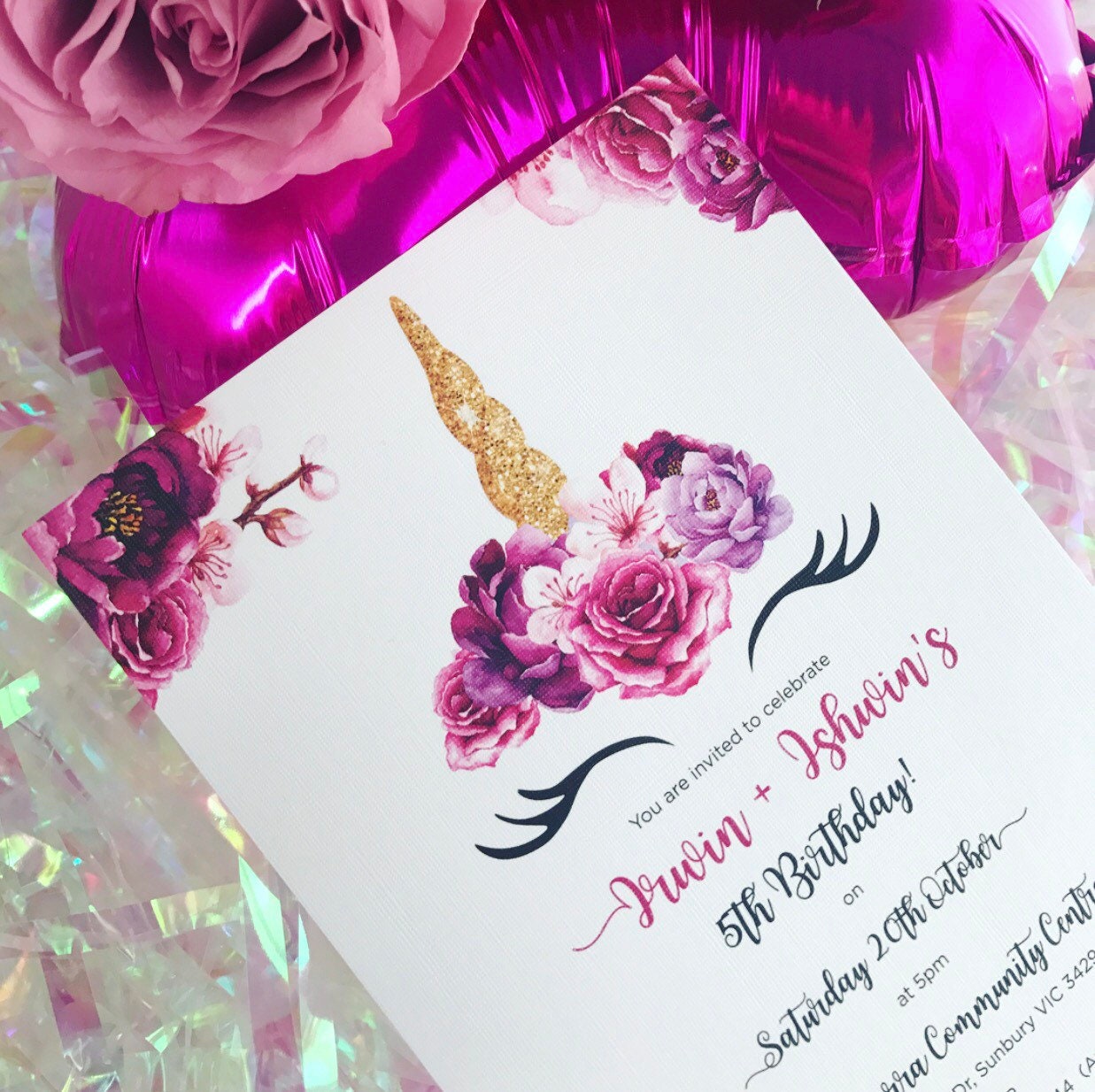 Unicorn Universe Girls Birthday Invitations PDF DIGITAL FILE or ...