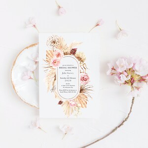 Bohemian Bridal Shower Invitation PDF DIGITAL FILE Template - Etsy