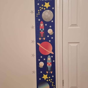 Personalised Space Height Chart for Children, Growth Chart Decal, Kids ...