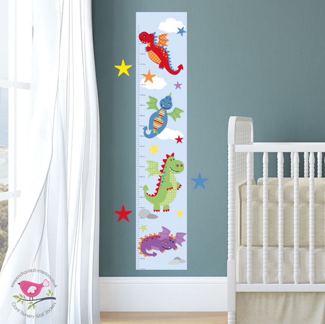 Personalised Growth Chart, Dragons Height Chart for Kids, Children's ...