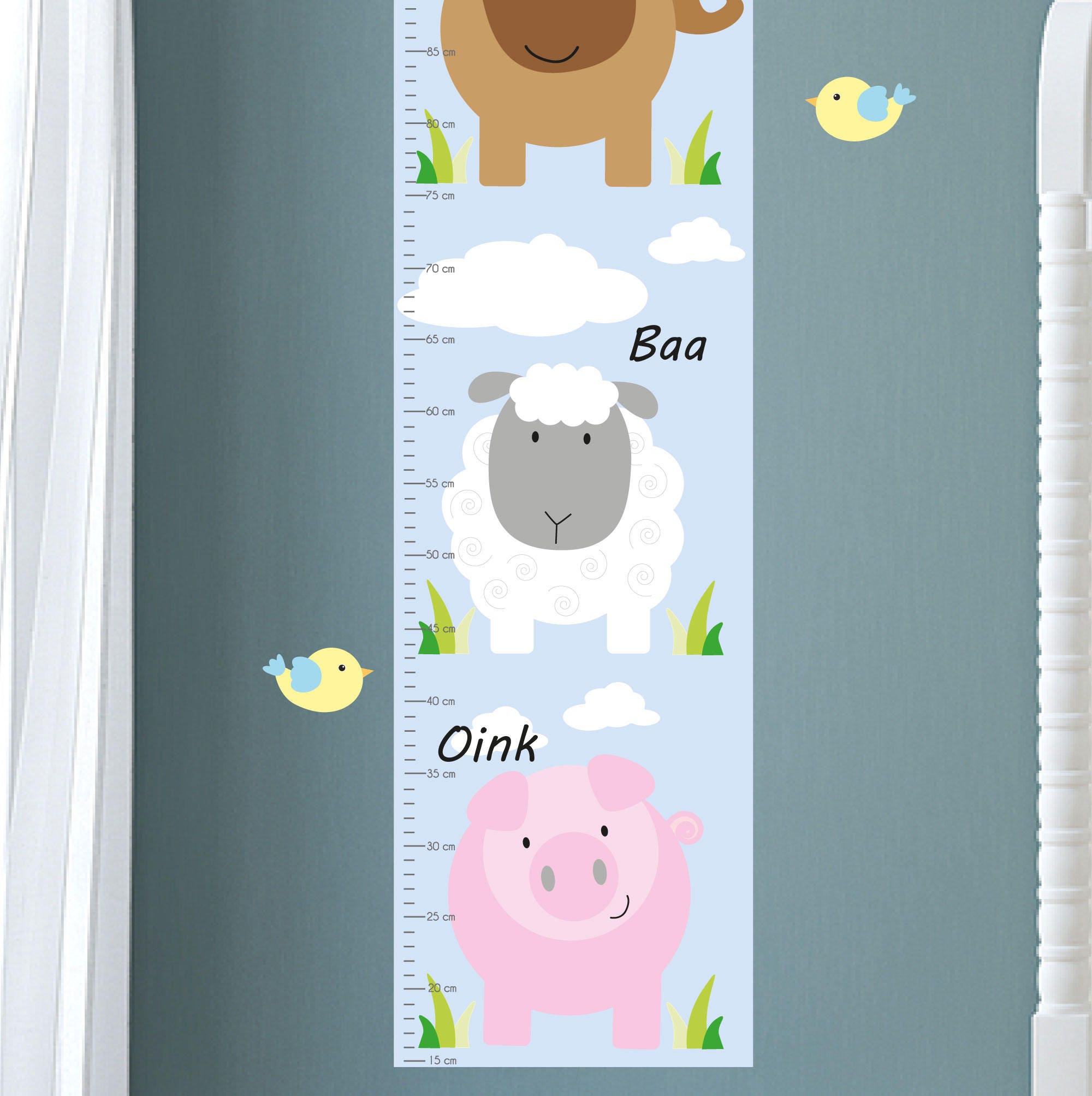 Farm Animal Growth Chart Decal Cow Sheep Horse Pig Height | Etsy UK