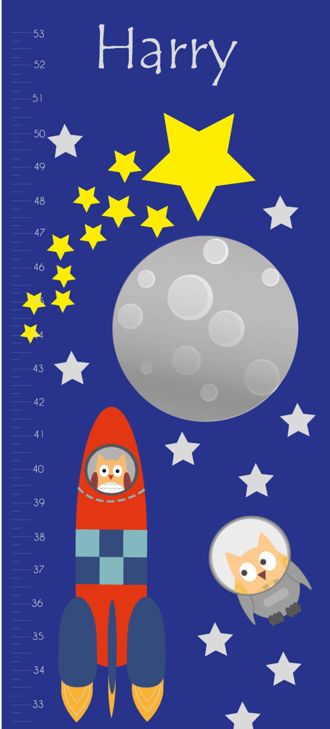 Personalised Space Height Chart for Children Growth Chart - Etsy