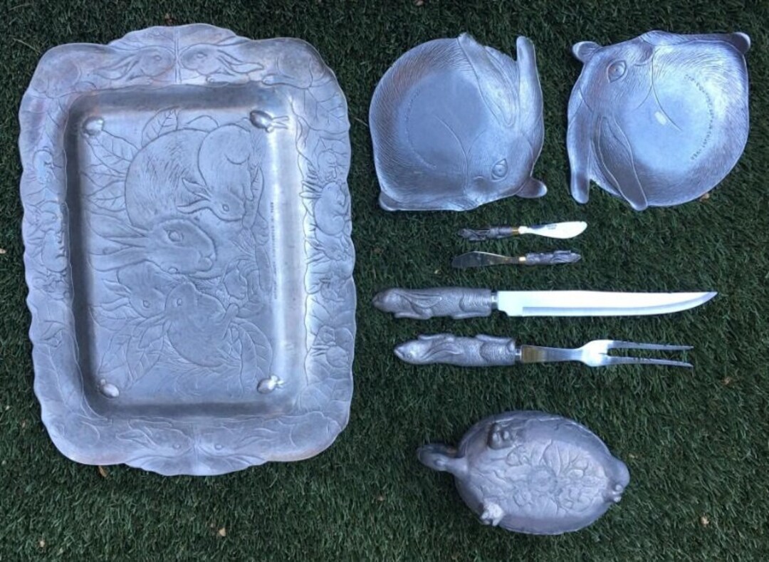 Arthur Court Rabbit Serving Set - 8 Pieces - Etsy
