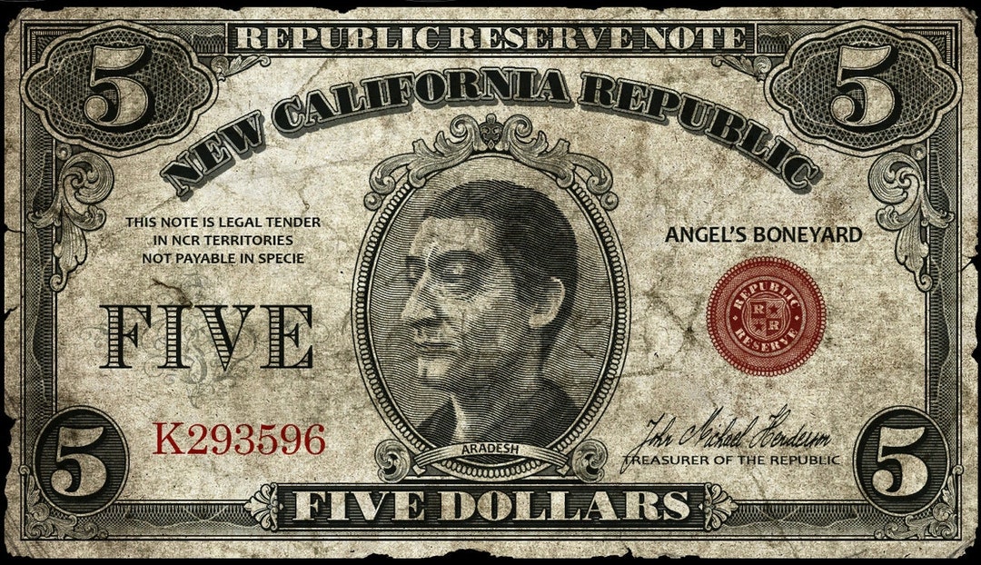 Fallout New California Republic Dollars 8 Bills single Sided Cosplay ...