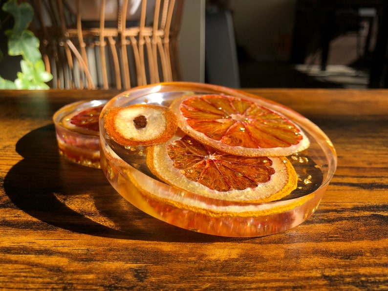Orange Pop Coasters - Resin - Etsy