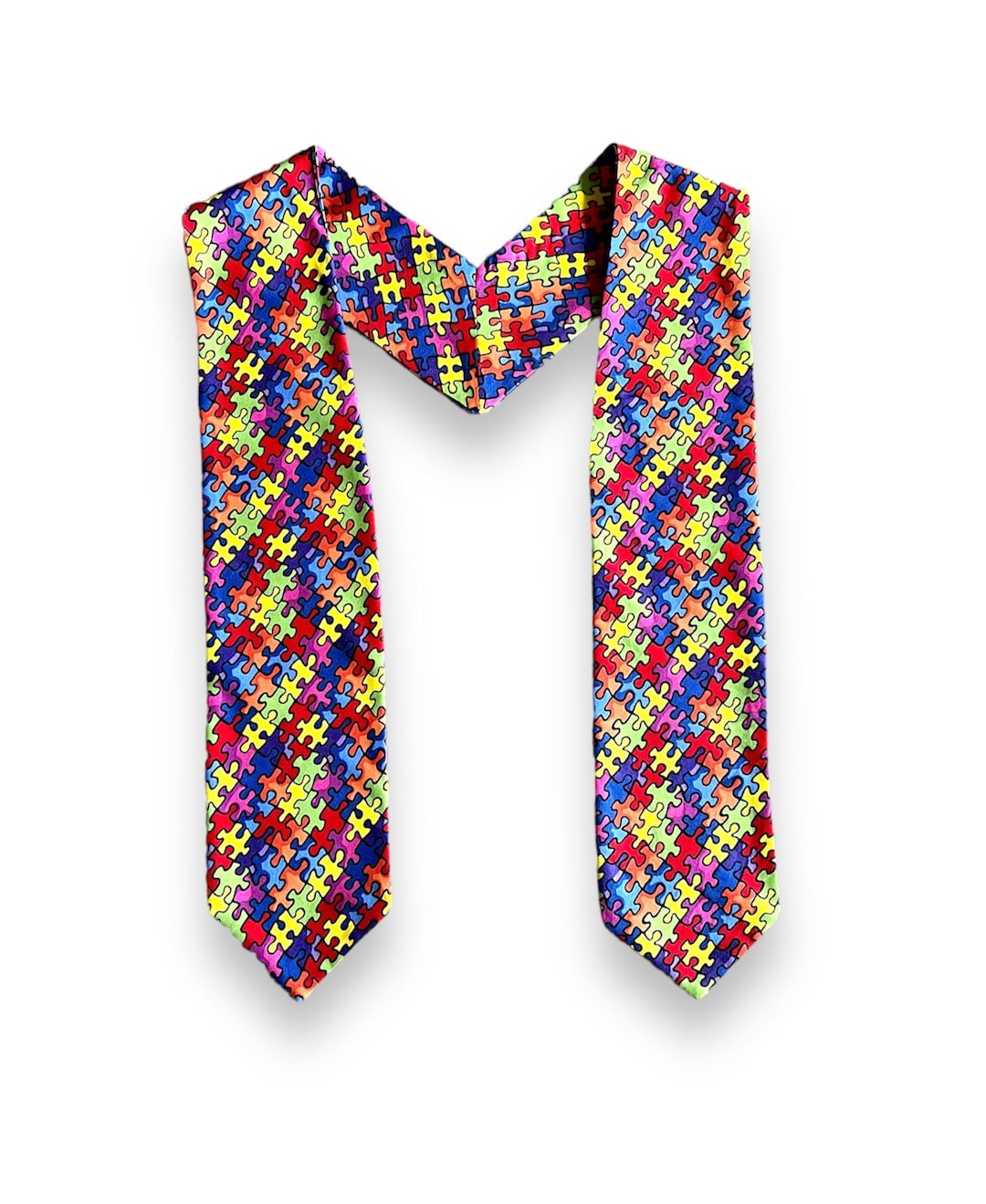 Autism Awareness V Stole Scarf. Autism Spectrum Stole Scarf. Puzzle ...