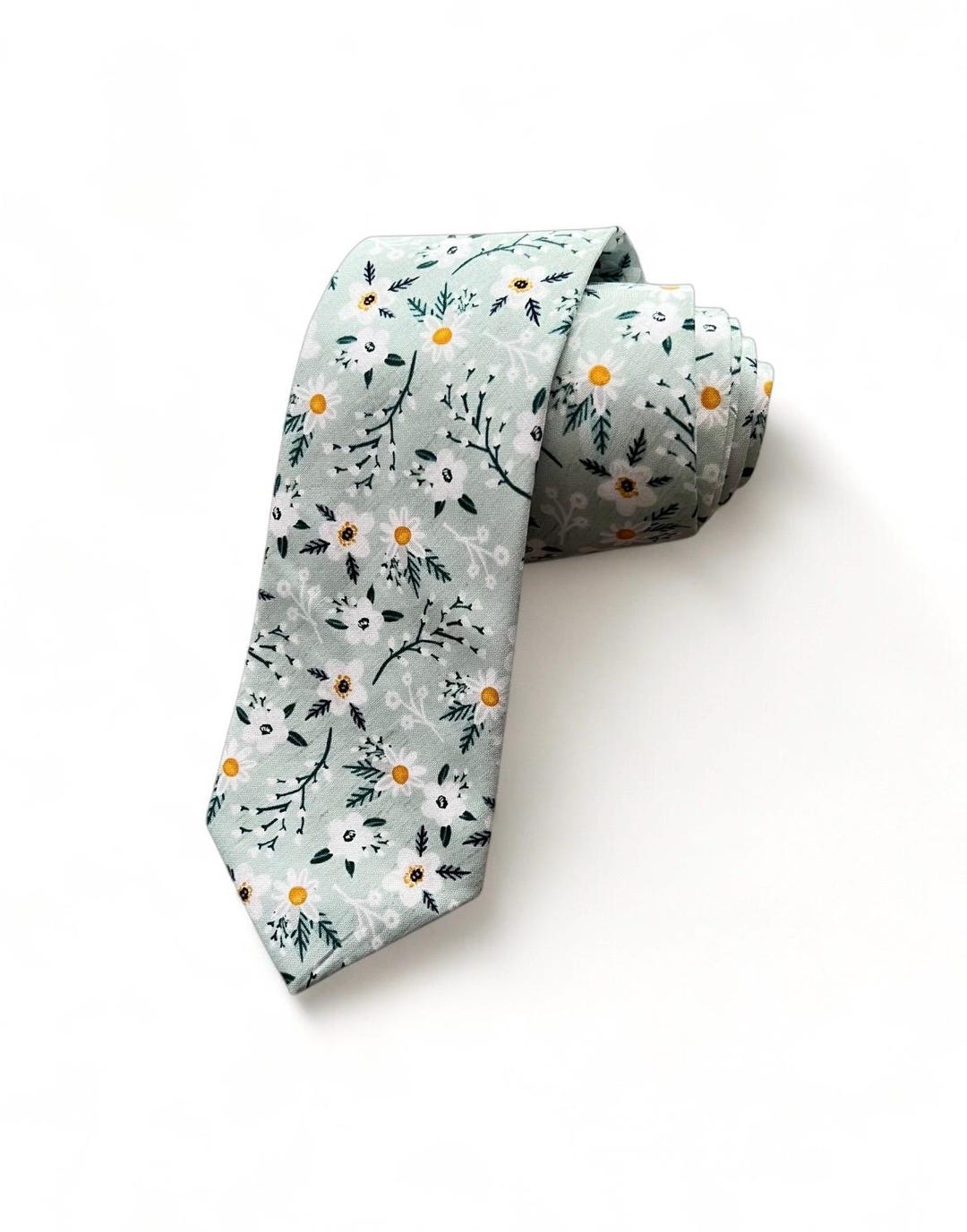 Light Sage Floral Spring Necktie. Light Floral Blush Spring Necktie ...