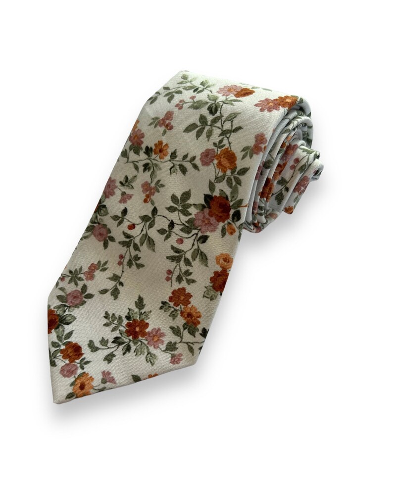Spring Floral Necktie. Brown Flowers Necktie. Floral Easter Necktie ...