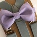 Lilac Bow Tie and Light Grey Suspenders Set. Adults/kids - Etsy