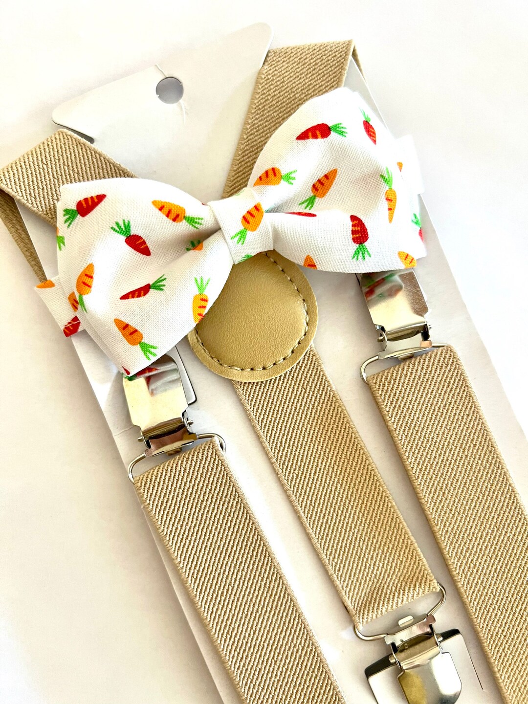Easter Bow Tie and Beige Suspenders Sets. Carrots Easter Bow Tie Adults ...