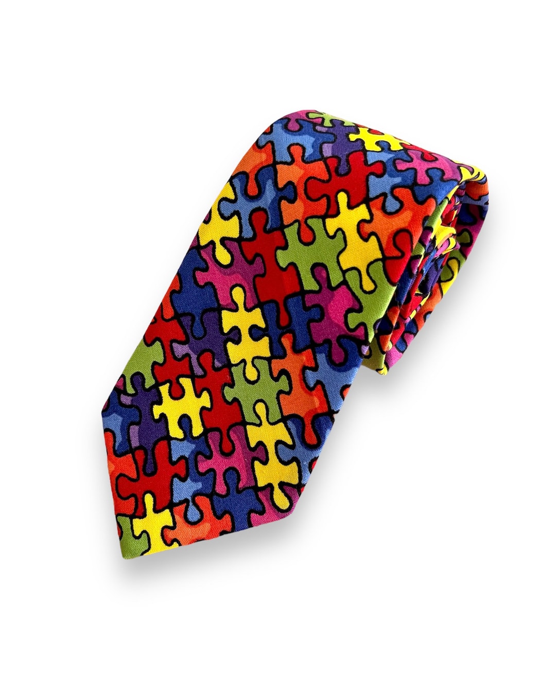 Autism Awareness Necktie. Autism Spectrum Bow Tie. Puzzle Pieces ...