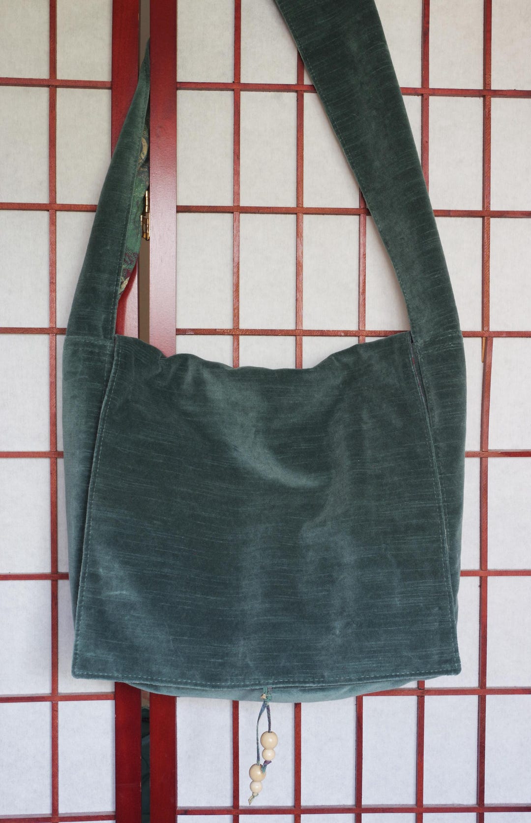 Velvet Boho Bag With Flap and Pockets, Large Blue Bohemian Cross Body ...