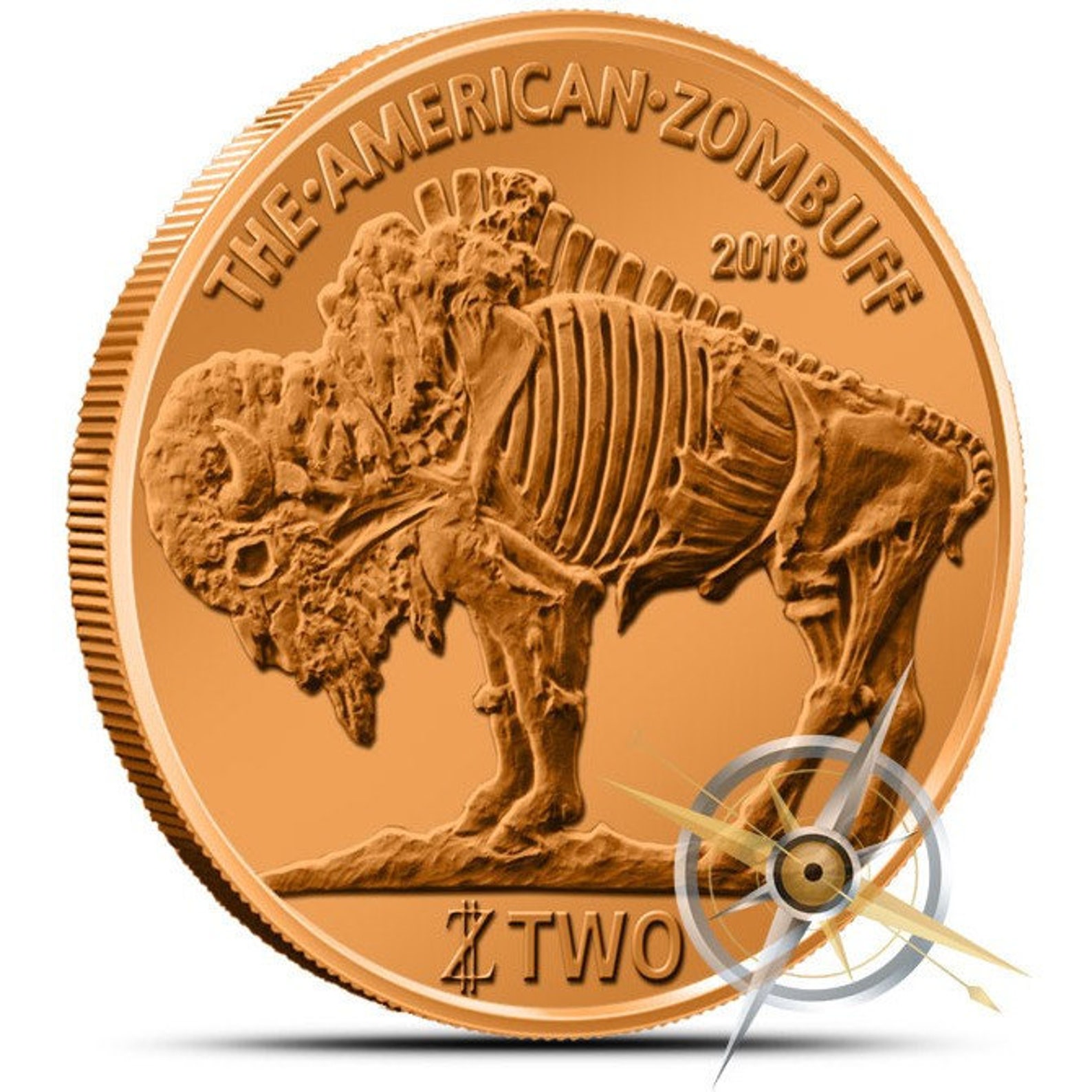 Zombie Buffalo Zombucks® 1 Oz Copper Round for Jewelry. .999 Fine ...