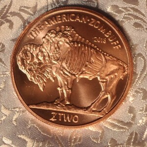 Zombie Buffalo Zombucks® 1 Oz Copper Round for Jewelry. .999 Fine ...