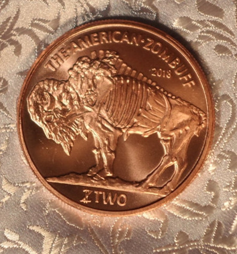 Zombie Buffalo Zombucks® 1 Oz Copper Round for Jewelry. .999 Fine ...