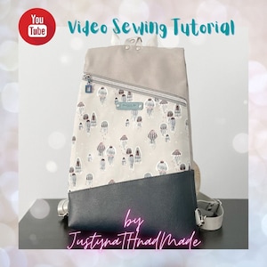 PDF Pattern Download | "april" Slim Backpack / Sling Bag | Front Zipper ...