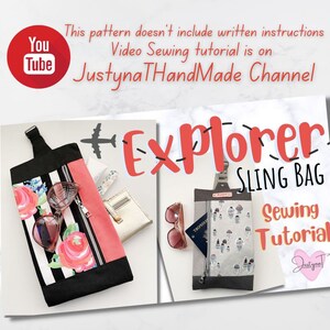 PDF & Video Sewing Pattern | "explorer" Travel Sling Bag | Front Zipper Pocket | Extendable - Etsy