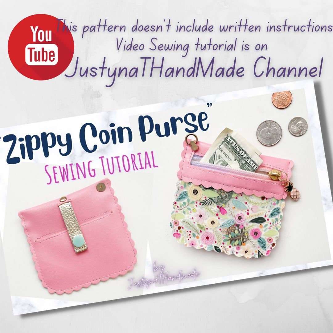 Sewing Pattern | "zippy" Coin Purse | Zipper Pocket | Card Slot Pocket ...