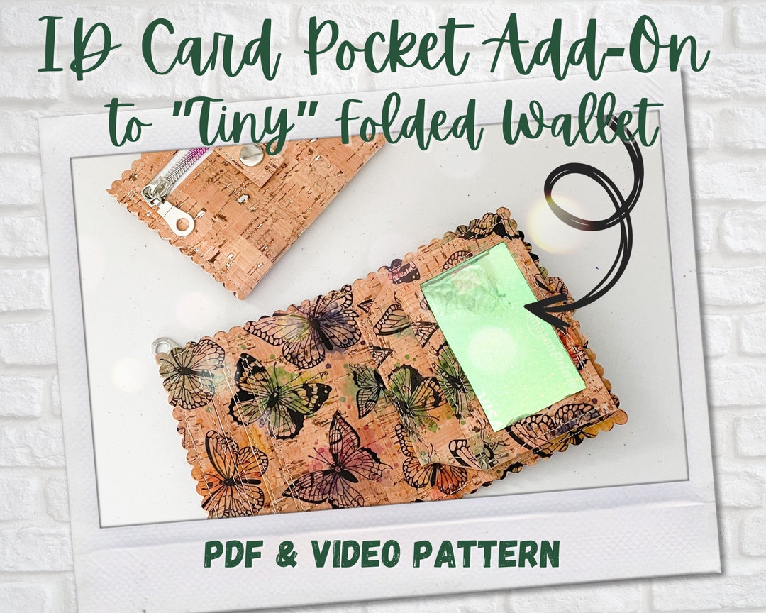 Add-on Only | ID Card Pocket for "tiny" Folded Wallet Pattern - Etsy