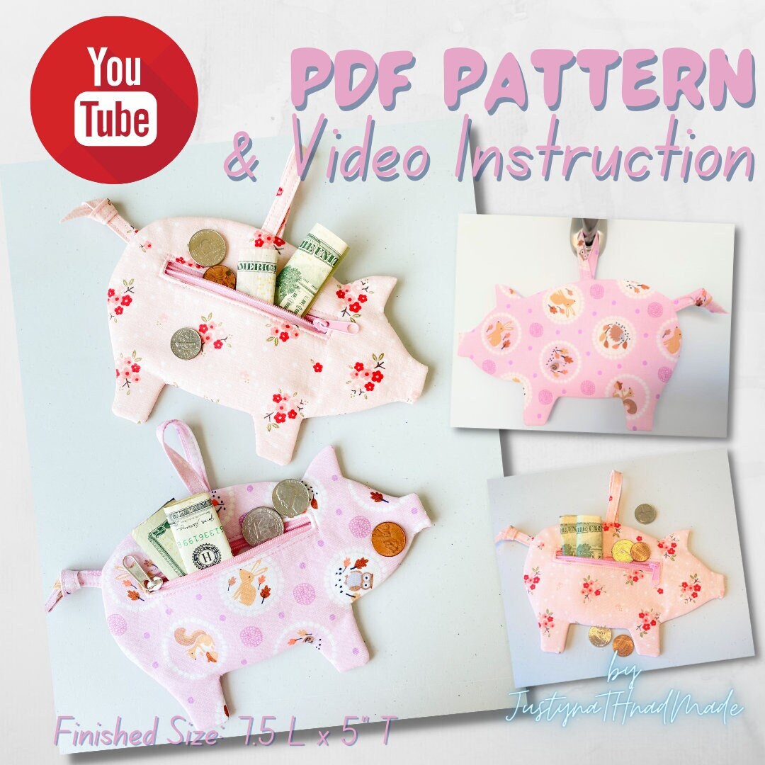 PDF Pattern Download - "piggy Bank" Zipper Pouch - Mask Pouch ...