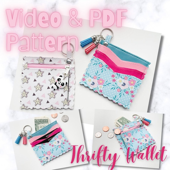 PDF & Video Pattern Thrifty Wallet 3 Card Slots Cash - Etsy