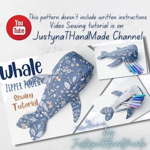 PDF Pattern | Whale Zipper Pouch | Pencil Case | Animal Lovers Gift - Etsy