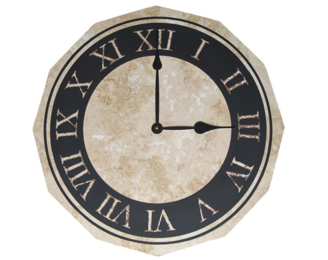 Handmade 20" Travertine Stone Wall Clock, Roman Numerals - Etsy