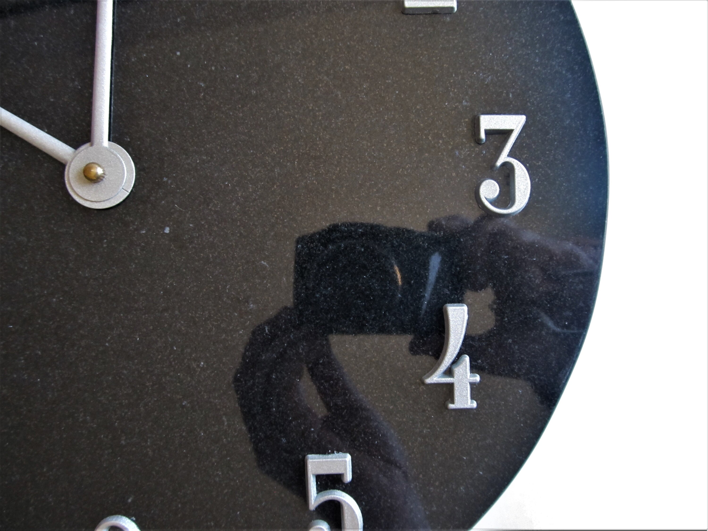 Absolute Black Granite Wall Clock, Natural Granite Clock With Nickel ...