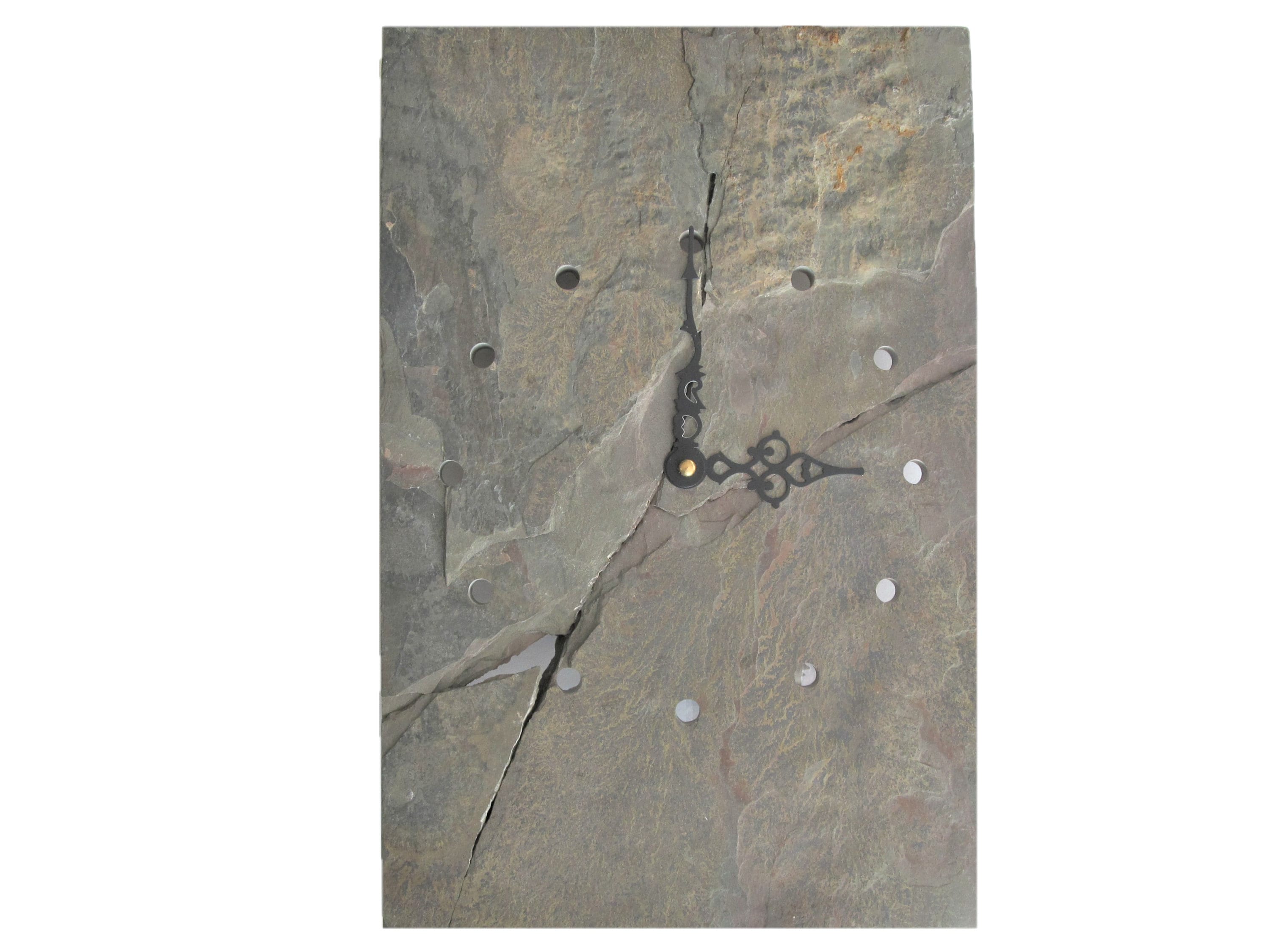 12 Slate Stone Clock, Handcrafted Indian Creek Slate Wall Clock With ...