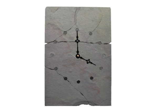 Slate Stone Clock Rustic Blue Western Slate Wall Clock With - Etsy