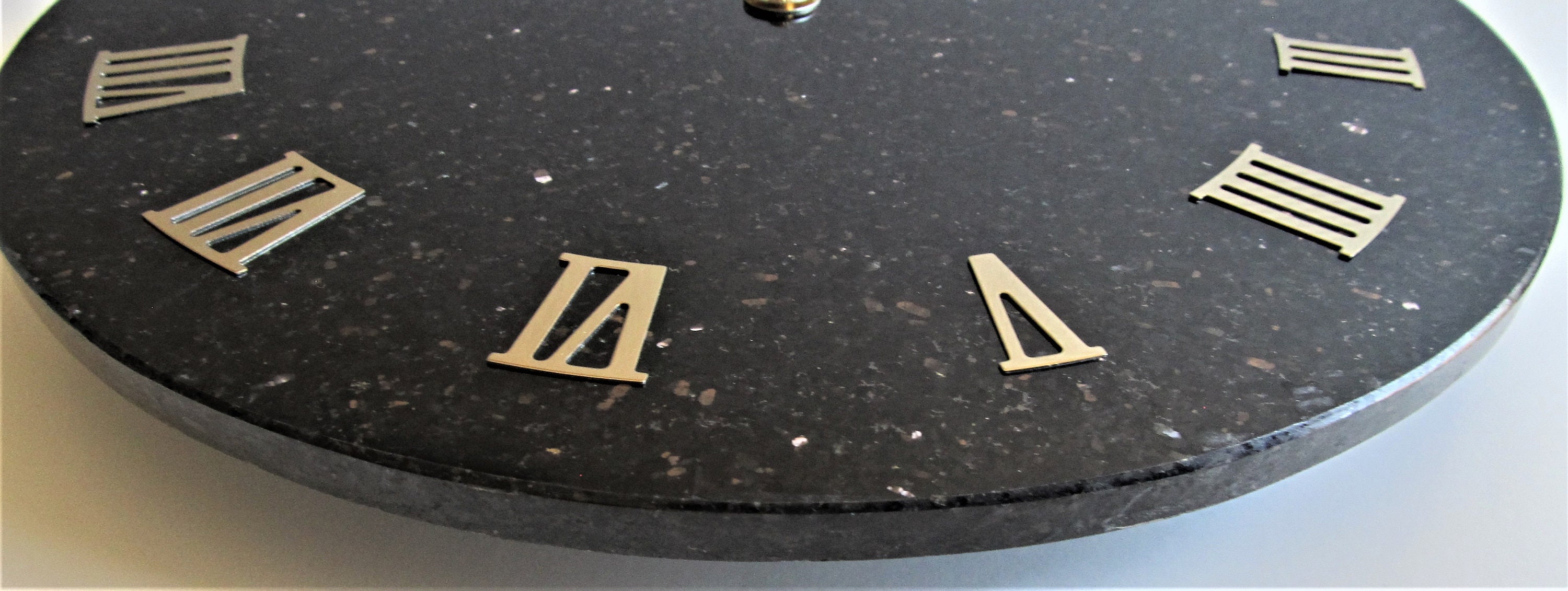 Galaxy Black Granite Wall Clock, Natural Granite Clock With Gold Plated ...