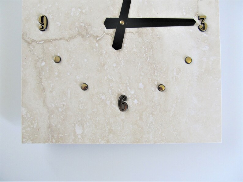 12 Travertine Stone Clock, Elegant Natural Travertine Marble Stone Wall ...